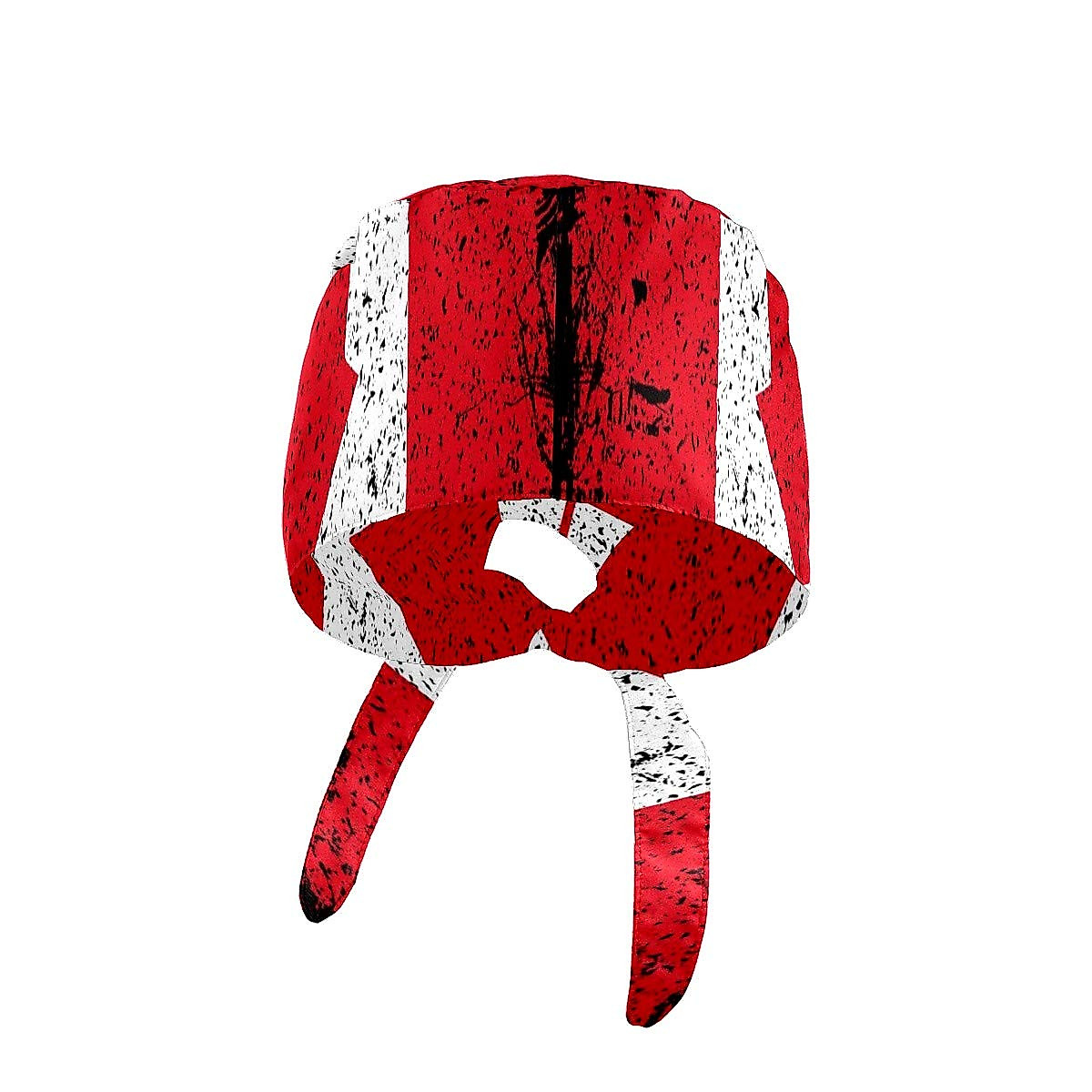 Women's Working Cap with Button and Sweatband, Head Covers Adjustable Tie Back Hat Headwraps Reusable Caps 3D Printed for Men Canada Grunge Flag Maple Leaf Red White Black