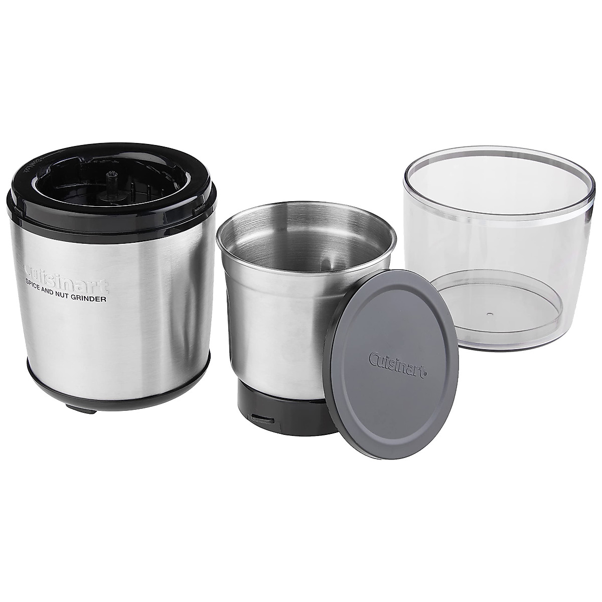 Cuisinart SG-10 Electric Spice-and-Nut Grinder, Stainless/Black & DLC-2ABC Mini-Prep Plus 24-Ounce Food-Processors, 3 Cup, Brushed Chrome and Nickel