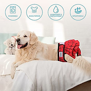 Avont 3 Pack Washable Dog Diapers Female (S/8-13.5"), Reusable Dog Period Diapers Cover, Female Dog Diapers for Heat Cycle, Incontinence, Girl Dog Diapers Dress -Red/Blue/White