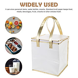 Luxshiny Insulated Grocery Bag Pizza Delivery Bag, Insulated Carrier Bags White Delivery Bags Grocery Bags for Pizza Food Dinner (26x30cm) Grocery Tote Bags