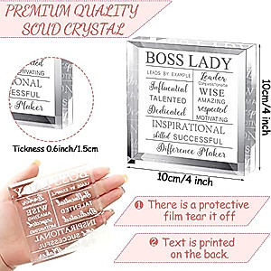 Yalikop Gifts for Women Acrylic Desk Boss Lady Office Decor Inspirational Quotes Boss Appreciation Keepsake And Paperweight for Birthday Christmas Gift(White, Classic Style)
