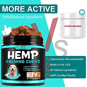PLSHSBSE Hemp Calming Chews for Dogs, 110PCS Calming Treats for Dogs Anxiety Relief, Advanced Dog Calming Chews, Sleep Aids for Dogs Traval-Thunderstorm-Seperations (Chicken Flavor)