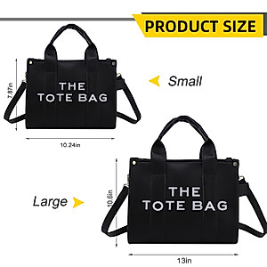 Yaopeing Tote Bag for Women,PU Leather Personalized Trendy Tote Bag,Crossbody Handbags or Handle Bag for Work Travel,Small Black