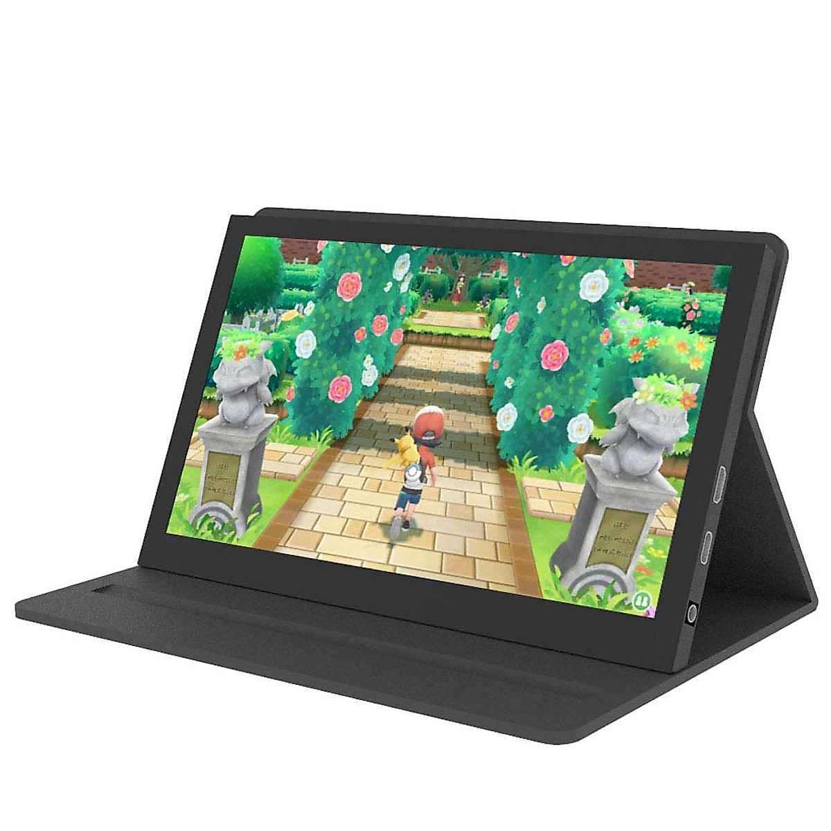 JUN-ELECTRON for Raspberry Pi 4 Portable Monitor 7.0 inch Screen - IPS Capacitive Display 1024x600, Second Screen with Laptop, Mini HDMI - Compatible with RPi, for PS4 etc, with Leather Holder Case