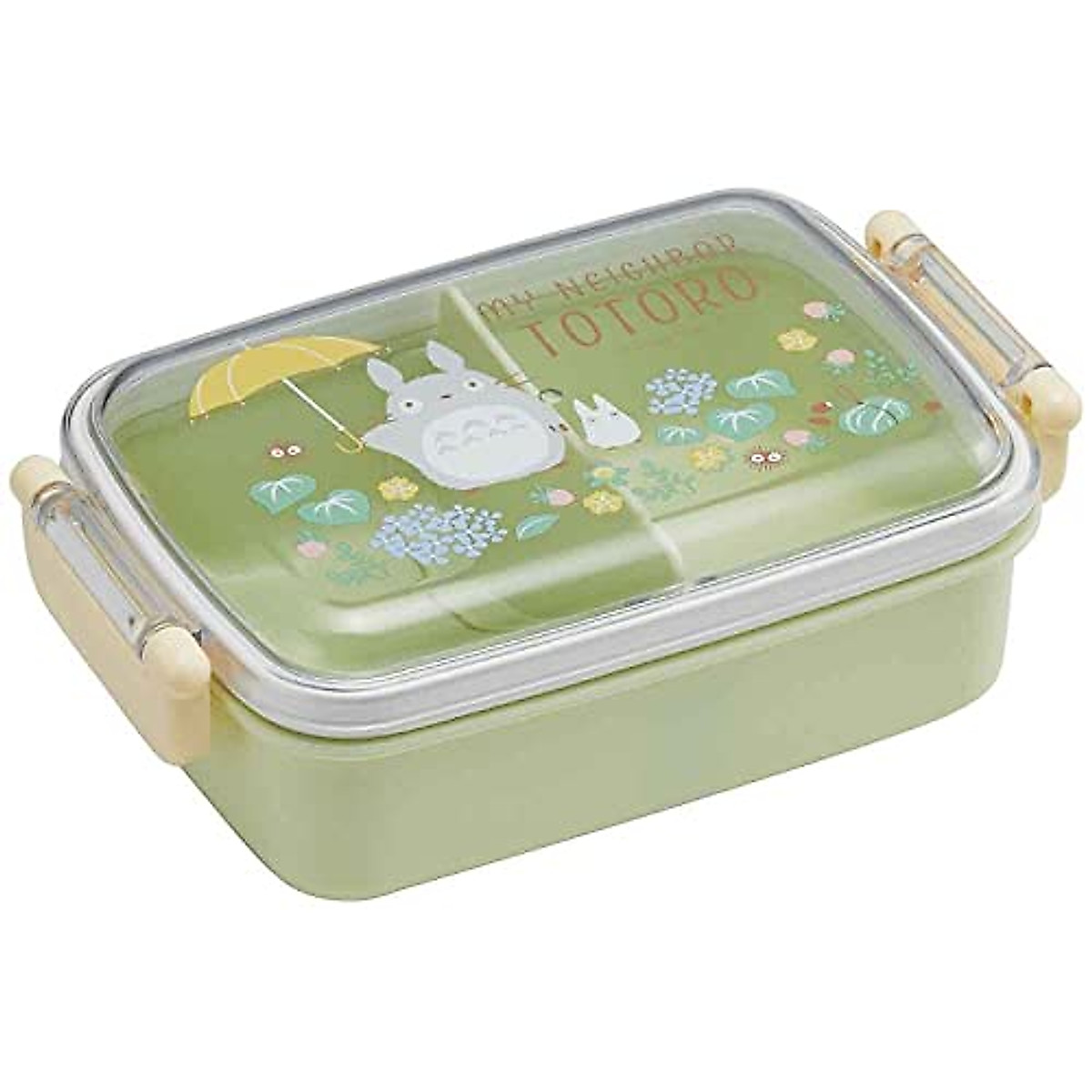 Skater My Neighbor Totoro Bento Lunch Box (15oz) - Cute Lunch Carrier - Authentic Japanese Design - Durable, Microwave and Dishwasher Safe - Flower Field