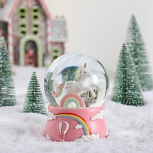 Unicorn Snow Globe for Kids - Christmas Snow Globes for Girls, Music Snowglobe for Women Daughter Granddaughter, Pink Valentine Gift for Mom Granddaughter Sister Birthday Presents