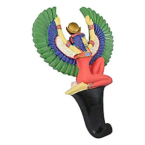 Ebros Egyptian Winged Goddess Isis with Open Arms Wall Hanger Hook Decor Accent Hangers for Coats Hats Leashes Backpacks Keys Decorative Organizer On Mudroom Main Entrance