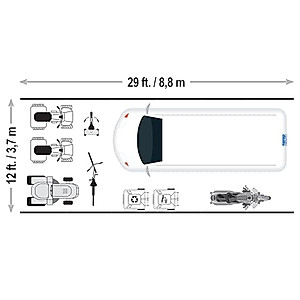 Arrow Carports Galvanized Steel Carport, Full-Size Metal Carport Kit, 12' x 29' x 7', Charcoal