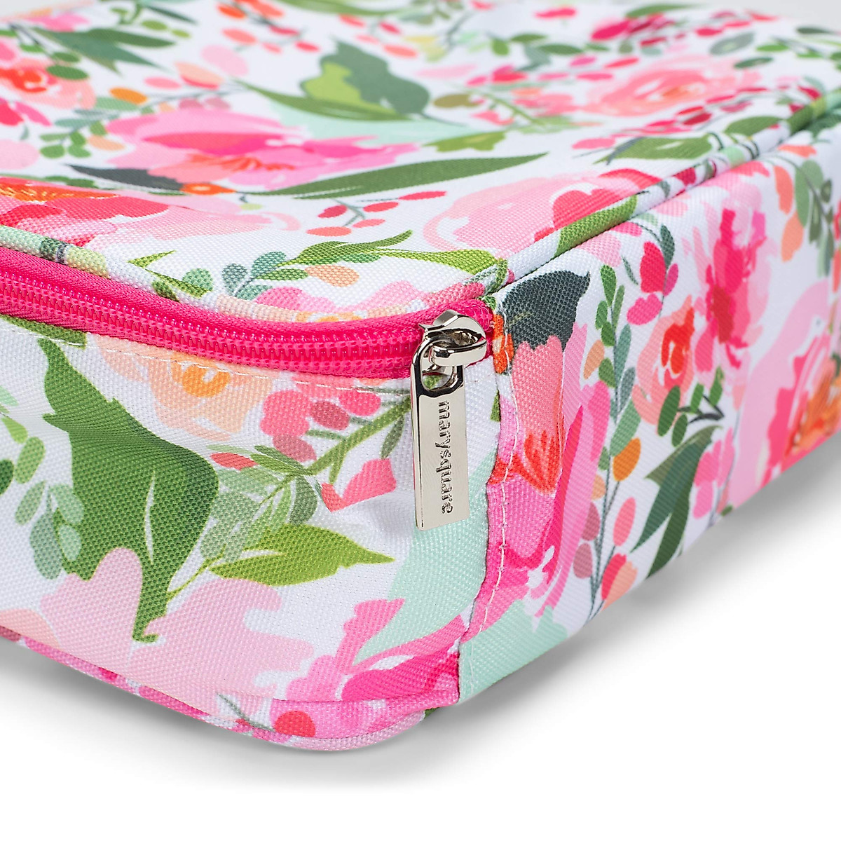 Mary Square Charlotte Floral Peony Water Resistant Soft Cooler Insulated Lunch Bag Tote