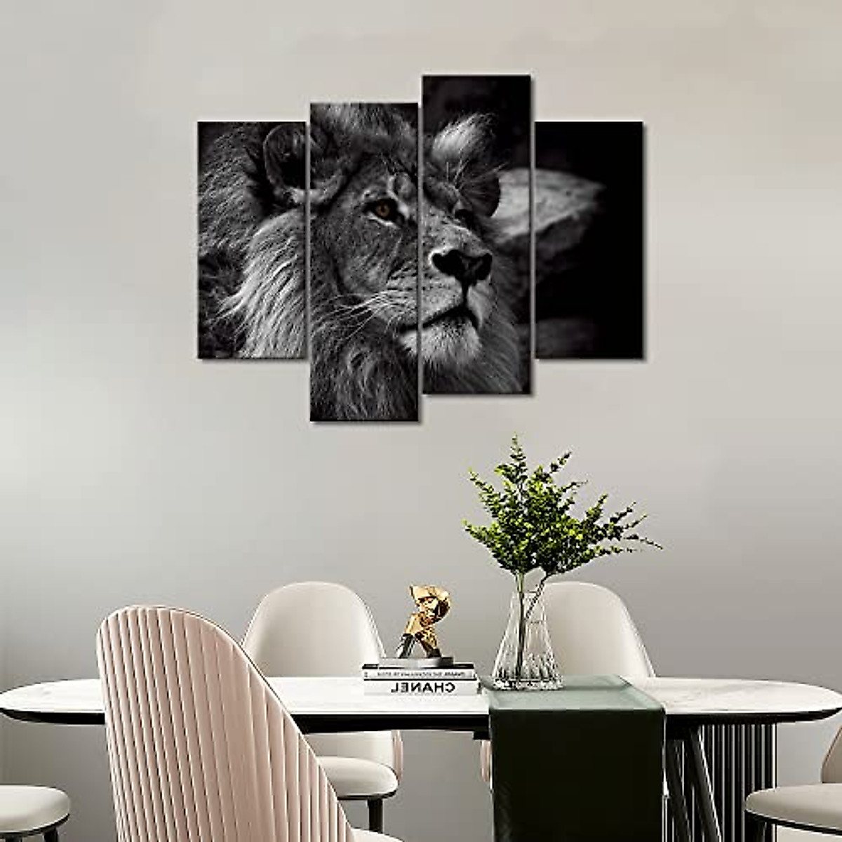 Black and White Lion Head Portrait Wall Art Painting Pictures Print On Canvas Animal The Picture for Home Modern Decoration