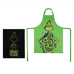 Bioworld Grinch Please 3-Piece One Apron & Two Towel Set