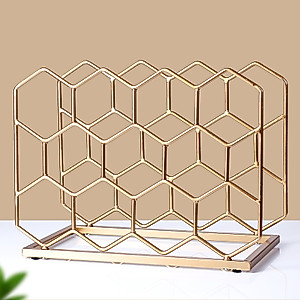 Drincarier 14 Bottle Countertop Wine Rack - Freestanding Modern Gold Metal Wine Rack - Tabletop Wine Holder Stand for Cabinet, Pantry, Wine Bottle Storage…