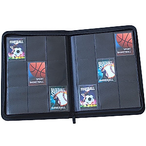 WINTRA 504 Pockets Classical Brown leather Card Binder, Premium 9-Pocket Trading Card Collectors Album, Side Load Card Holder for Various Trading Cards (Brown)