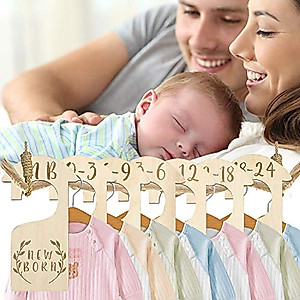 Premium Wood Baby Closet Dividers,Set of 7,from Newborn to 24 Month,Baby Closet Organizers,Nursery Decor,Baby Clothes Organizers (Style-3)