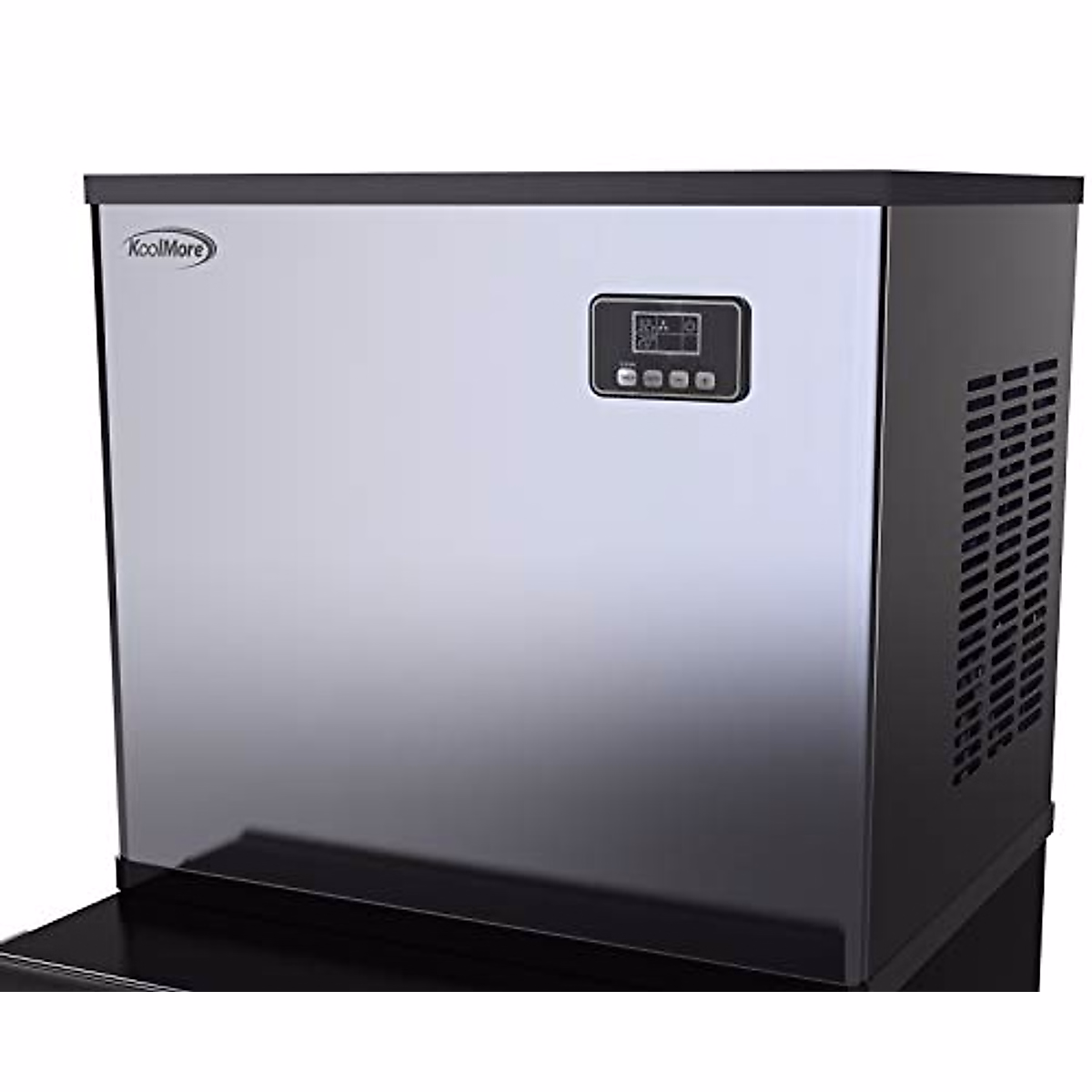 KoolMore Modular Ice Maker Machine, 315 lb. Full Cube Production, Free-Standing with Air Cooled Evaporator, 200 lb Bin, Stainless-Steel