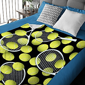 Softerhug Blanket Tennis Soft Cozy Throw Lightweight Microplush Blankets for Couch Bed Sofa All Season Warm-60"x50" Twin for Teen