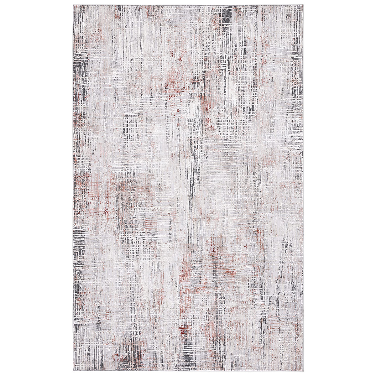 SAFAVIEH Vogue Collection Area Rug - 9' x 12', Rust & Grey, Modern Abstract Design, Non-Shedding & Easy Care, Ideal for High Traffic Areas in Living Room, Bedroom (VGE117P)