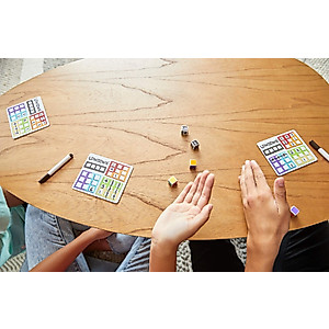 Mattel Games Lowdown Roll & Write Family Dice Game with Dry Erase Boards and Markers for 7 Year Olds and Up