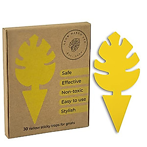 30 Pcs Yellow Sticky Trap for Indoor Gnats Dual Sided by Grow Margo - Fruit Fly Traps for Indoors - Plant Sticky Traps for Gnats - Plant Gnat Stix - Plant Fly Sticky Trap Sticks (1 Pack (30 pcs))