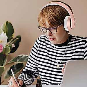 Glynzak Wireless Bluetooth Headphones Over Ear 65H Playtime HiFi Stereo Headset with Microphone and 6EQ Modes Foldable Bluetooth V5.3 Headphones for Travel Smartphone Computer Laptop Rose Gold