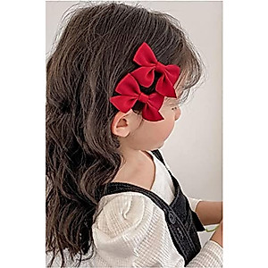 Bow Hair Clips for Girls Red Hair Bow Barrettes for Little Girls Cute Hair Accessories for Girls 2pcs Bowknot Hair Clip