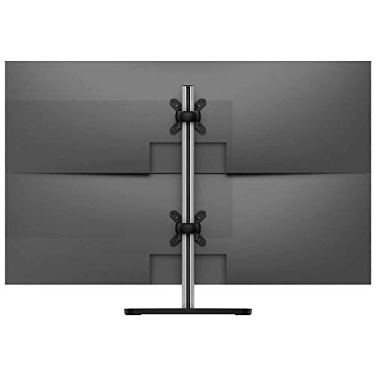 Atdec dual stack or single monitor desk Mount - Freestanding base - Load screen monitors up to 26.5lb flat or 20lb curved - VESA 75x75, 100x100 - Quick display release, tilt, pan, landscape/portrait