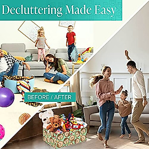 visesunny Closet Baskets Hedgehog with Apple Storage Bins Fabric Baskets for Organizing Shelves Foldable Storage Cube Bins for Clothes, Toys, Baby Toiletry, Office Supply