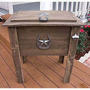 Leigh Country TX 93728 Cooler with Grey Wash Stain on Pine Wood, 54-Quart