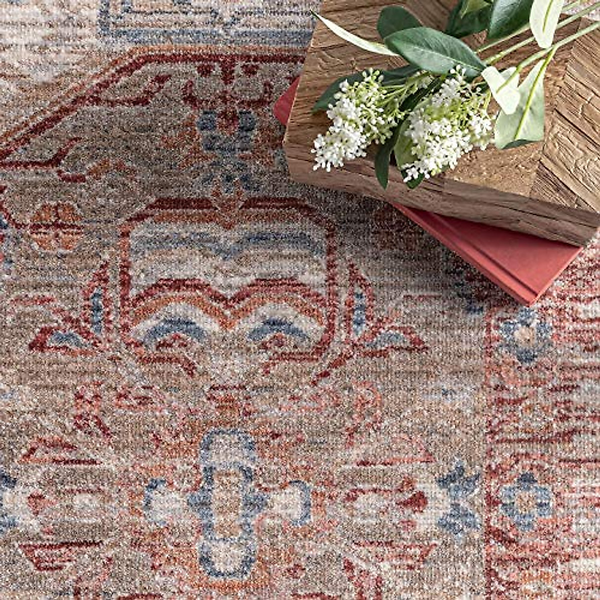 nuLOOM Ari Worn Medallion Area Rug, 6' 7" x 9', Beige