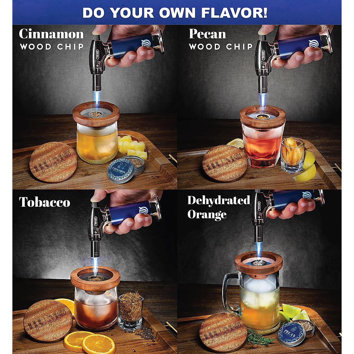 Whiskey Smoker Kit, Cocktail Smoker Kit, Dad Gifts, Gifts for Dad, Old Fashioned Smoker Kit, Bourbon Smoker Kit, Mens Gifts, Old Fashioned Kit, Cocktail Kit, Bourbon Gifts for Men (No Butane)