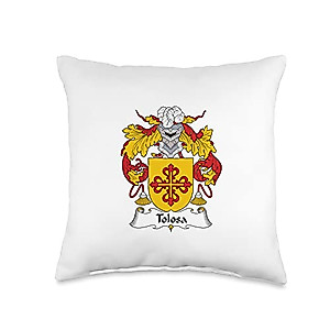 Family Crest and Coat of Arms clothes and gifts Tolosa Coat of Arms-Family Crest Throw Pillow, 16x16, Multicolor