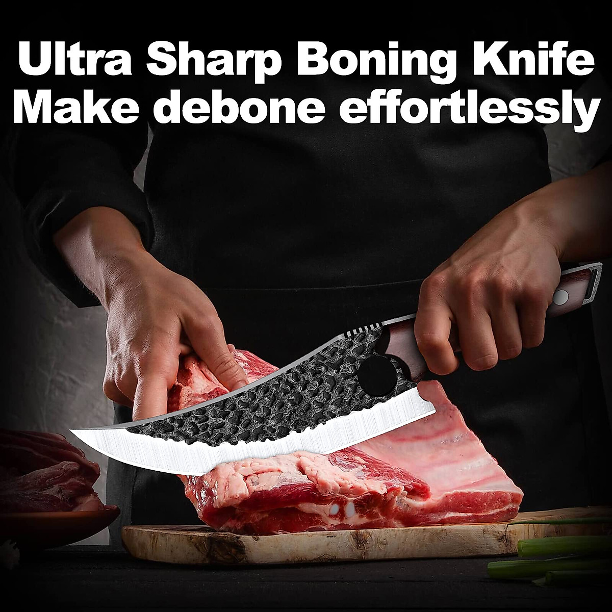WUELY Boning Knife for Meat Cutting,Viking knife,Handmade Japanese Chef Knife,Forged Meat Cleaver knife,Camping Knife with Sheath,Multipurpose for Kitchen,Hunting