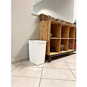 Rubbemaid FG2806TPBISQU Rubbermaid Small Trash, 9-Gallons, Beige, Plastic Garbage Can/Wastebasket for Kitchen/Bathroom fits Under-Sink/Desk/Countertop/Cabinet, 21-quart, Bisque