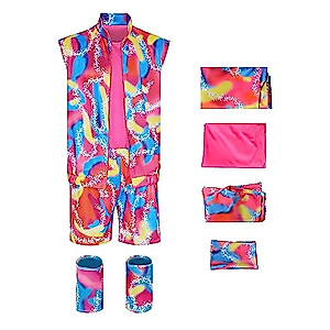 Ruleewe Kids Ken Costume for Boys Girls Doll Movie 2023 Cosplay Clothing Outfit 80s Tracksuit Halloween Casual Suits (Boy, 110)