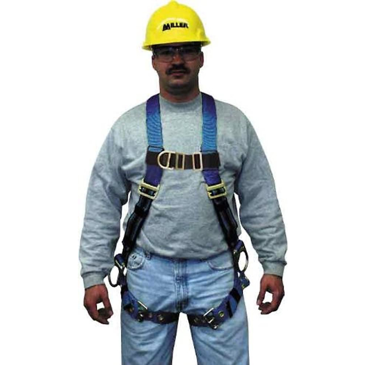 Honeywell Miller by Honeywell P950DFD-58/UBL Duraflex Python Full-Body Ultra Harness with Vest Style Front D-Ring and tongue Buckle Leg Straps, Universal, Blue