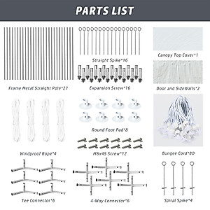 Aoodor 20 x 12 FT. Vehicle Carport Canopy Portable Garage Party Canopy Tent Boat Shelter, Heavy Duty Metal Frame with Removable Rool-up Sidewalls and Doors, White