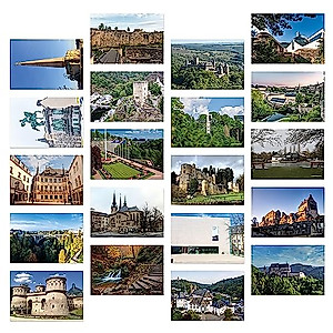 Dear Mapper Luxembourg Vintage Landscape Postcards Pack 20pc/Set Postcards from Around the World Greeting Cards for Business World Travel Postcard for Mailing Decor Gift