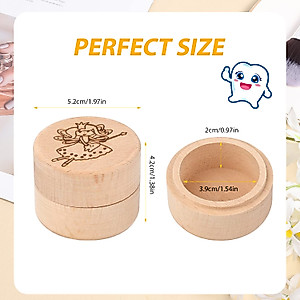 SAVITA Tooth Fairy Box, Wooden Baby Tooth Storage Box Portable Tooth Fairy Storage Box Milk Teeth Container Box Cute Lost Tooth Holder Keepsake to Keep The Childhood Memory