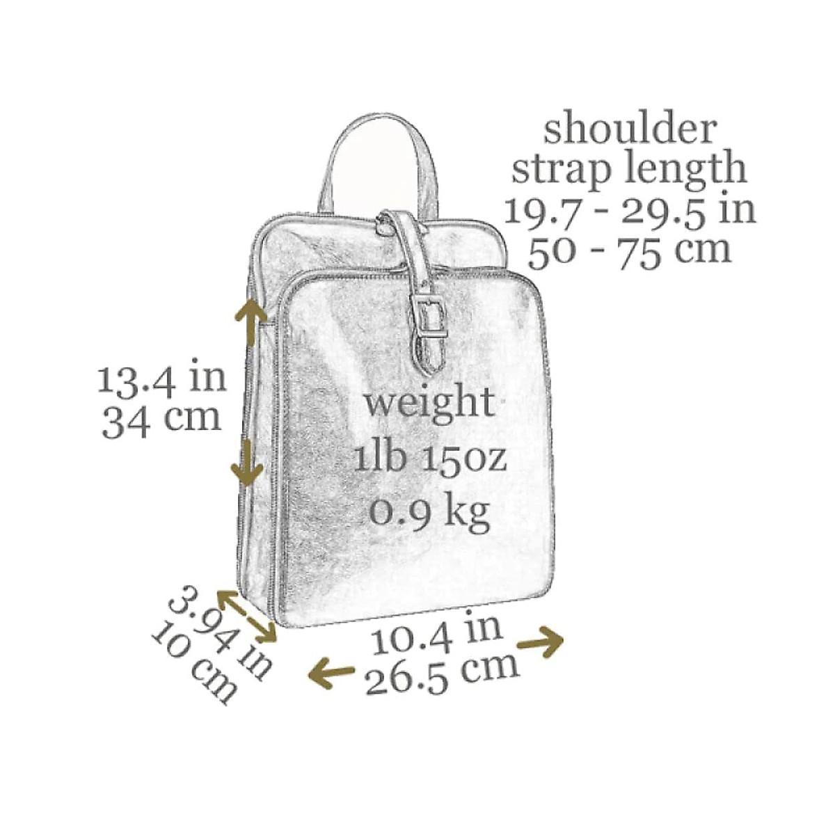 Time Resistance Leather Backpack Convertible to Shoulder Bag - Handmade For Laptops up to 12 Inches Daybag Rucksack