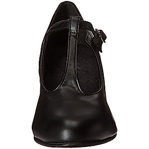 Capezio Womens Jr. Footlight T-Strap Dance Shoe, Black, 8 US