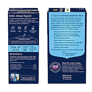 Mommy's Bliss Kids Sleep Liquid with Melatonin & Calming Herbs | Supports The Natural Sleep Process for Children 3 Years & Up | Grape Flavor | Sugar Free| 4 Fl Oz (60 Servings)
