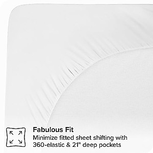 Bare Home Twin XL Mattress Topper Cotton Top - Fitted Mattress Cover - Cooling Breathable Air Flow - 8" to 21" Deep Pocket - Mattress Pad Protector - Soft Noiseless Mattress Pad (Twin XL)