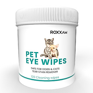 ROXXAM Pet Eye Wipes | Soft & Gentle Tear Stain Remover for Dogs Wipes | Convenient & Easy to Use | Dog Eye Wipes Tear Stain Remover Prevents Tear Stain | Safe & Natural Dog Eye Wipes for Crust