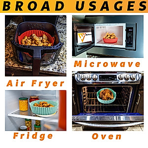 MarkoJo 3PCS 8.5inch Air Fryer Silicone Liners -Microwave Oven Bowl - Reusable -Food Grade Tasteless Air Fryer Accessories Kitchen gadgets Must Have Foodie