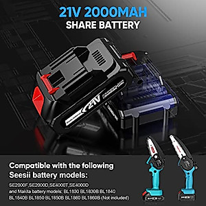 40mm Electric Pruning Shears, Seesii Cordless Tree Pruner Heavy Duty w/ 2.0Ah Rechargeable Battery & Replacement Blade,Power Display,6-8 Working Hours,Power Pruner for Branch Flowering Brushes