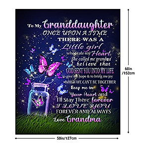 Coolim Granddaughter Gifts from Grandma, Granddaughter Gifts, Granddaughter Blanket, to My Granddaughter Blanket for Birthday Graduation (Granddaughter Gifts, 60" x 50")