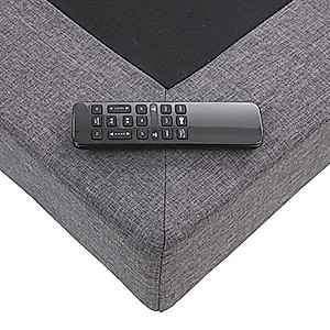 Adjustable Comfort Upholstered Adjustable Bed Base with Massage, Wireless Remote, Three Leg Heights, and USB Ports-Ergonomic, Twin XL, Dark Grey