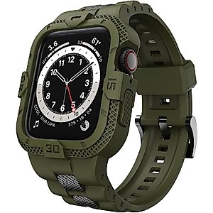 GELISHI Bands Compatible for Apple Watch Band 41mm 40mm 38mm, Men Sport Rugged Band with Protective Case for Watch Series 9 8 7/Series 6 SE 5 4 3, Army Green