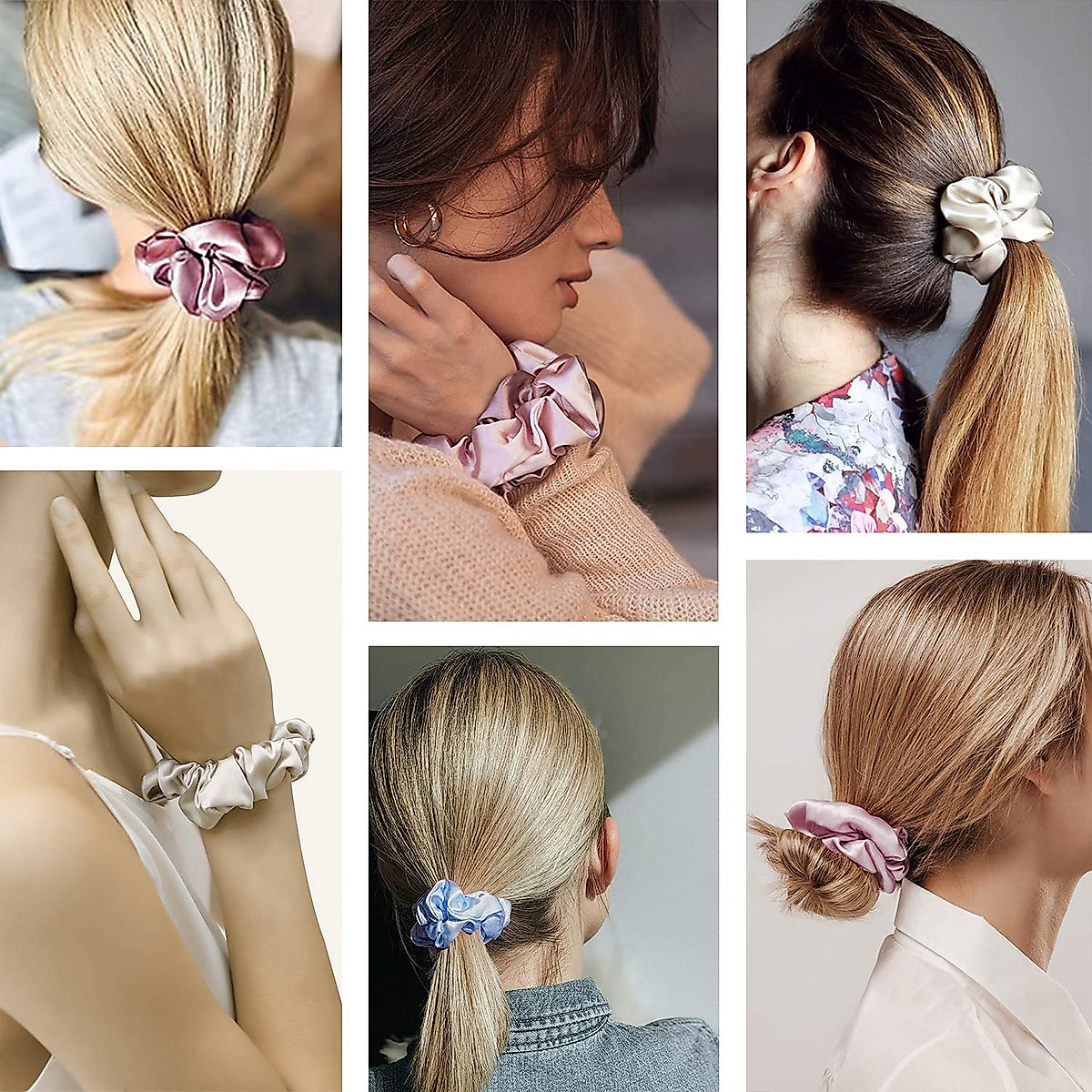 DelTeck Luxurious Silk Scrunchies, 100% Real 25 Momme Silk Hair Scrunchies, No Crease & Protect Hair Premium Scrunchies, Silk Hair Ties, Sleep and Night Scrunchie (Top Grade Mulberry Silk)