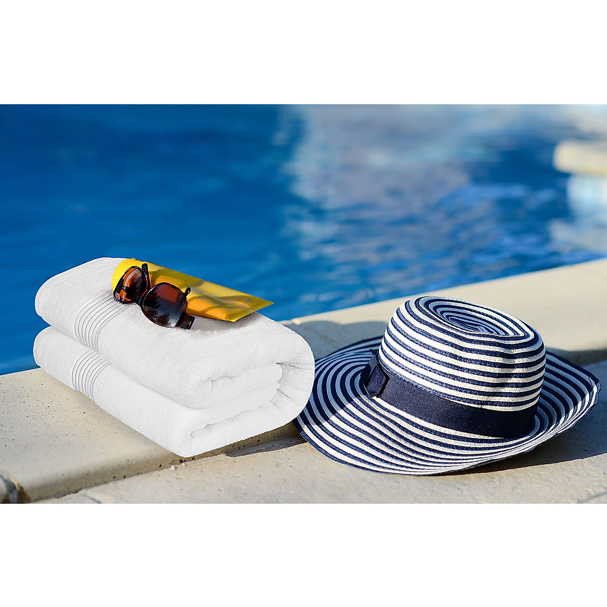 Utopia Towels - Premium Jumbo Bath Sheet 2 Pack - 100% Cotton Highly Absorbent and Quick Dry Extra Large Bath Towel - Super Soft Hotel Quality Towel (35 x 70 Inches, White)